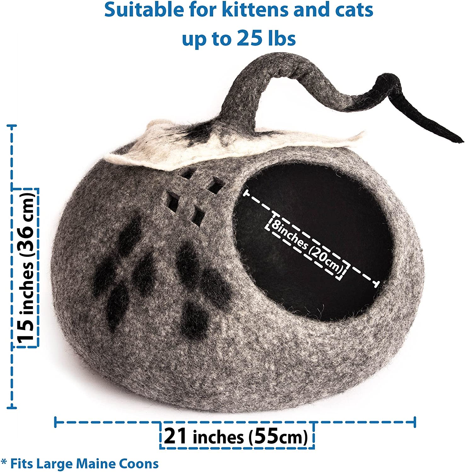 Meowfia collection: Handmade Felt Cat Bed Caves of all sizes & colors ...